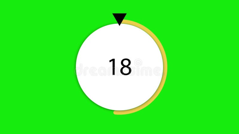 Reverse Timer Clock from 34 Seconds To Zero, Isolated on Green Screen Background,4K Video ...