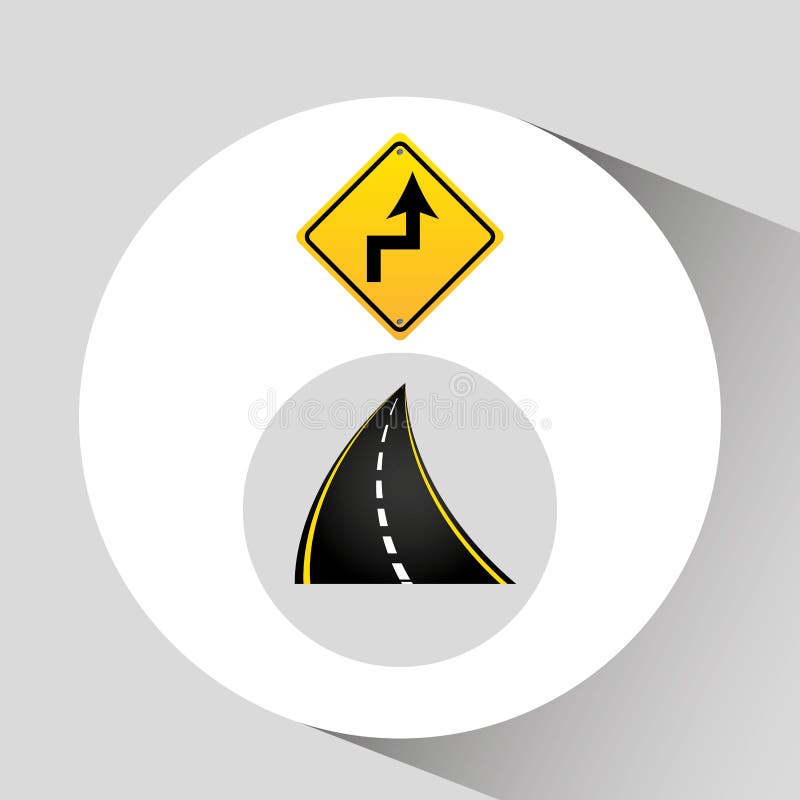 Reverse Turn Left Warning Sign. Vector Illustration Decorative Design ...