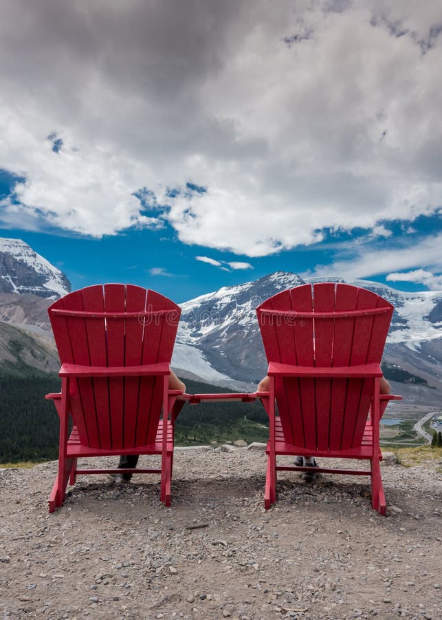 Reverse View of Red Chairs Looking Out Stock Image - Image of wilcox ...
