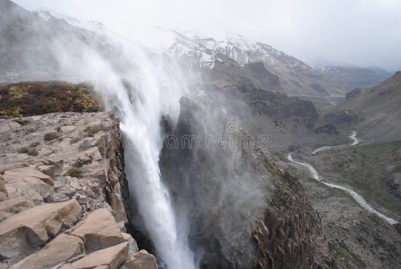 Reverse Waterfall and Nature Stock Image - Image of nature, mountains ...