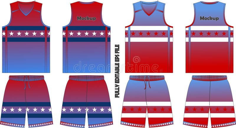 Reversible Basketball Jersey Mock Ups Illustration Vectors Stock Vector ...