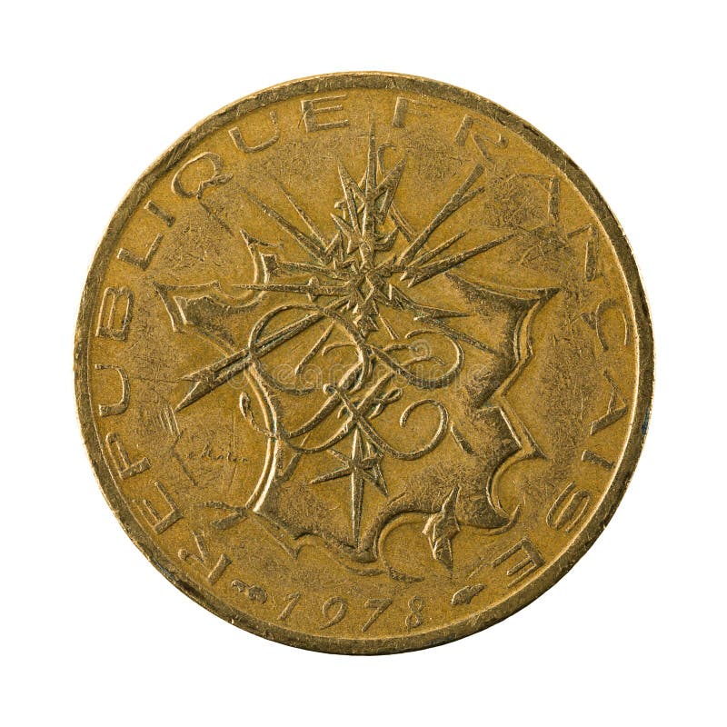 Verso De Uma Antiga Moeda Francesa De 5 Francos Foto de Stock - Imagem ...