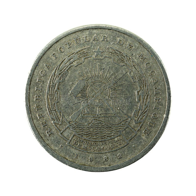 5 Reverso Da Moeda 1982 Do Metical De Mozambique Imagem de Stock ...