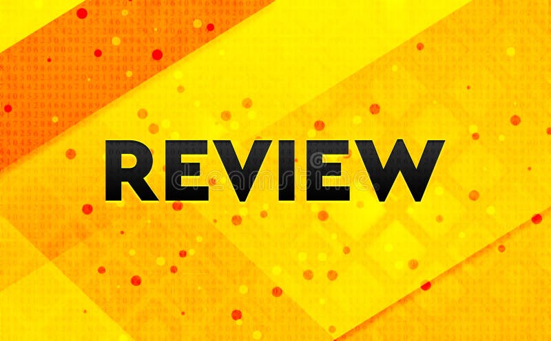 Review Abstract Digital Banner Yellow Background Stock Illustration ...