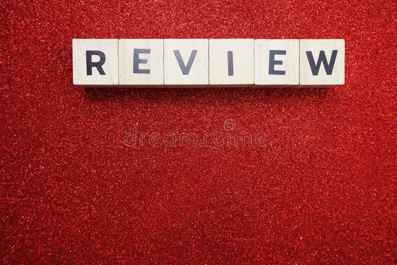 Review Alphabet Letter with Space Copy on Red Glitter Background Stock ...