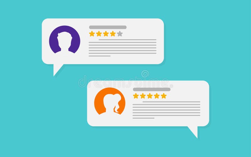 Review Bubble in Flat Style, Vector Illustration Stock Illustration ...