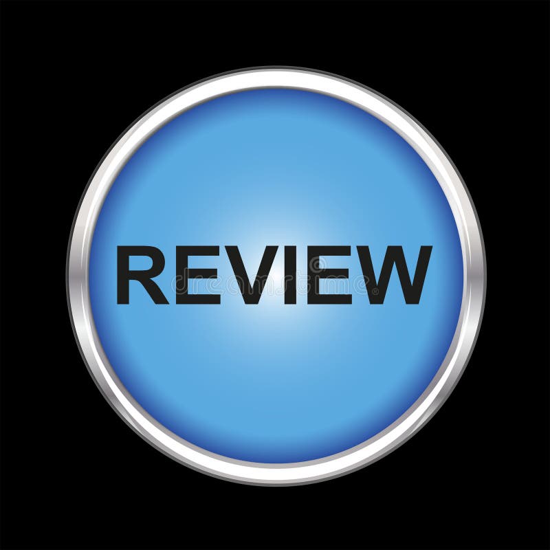 Review button on black stock photo. Image of system - 300875126