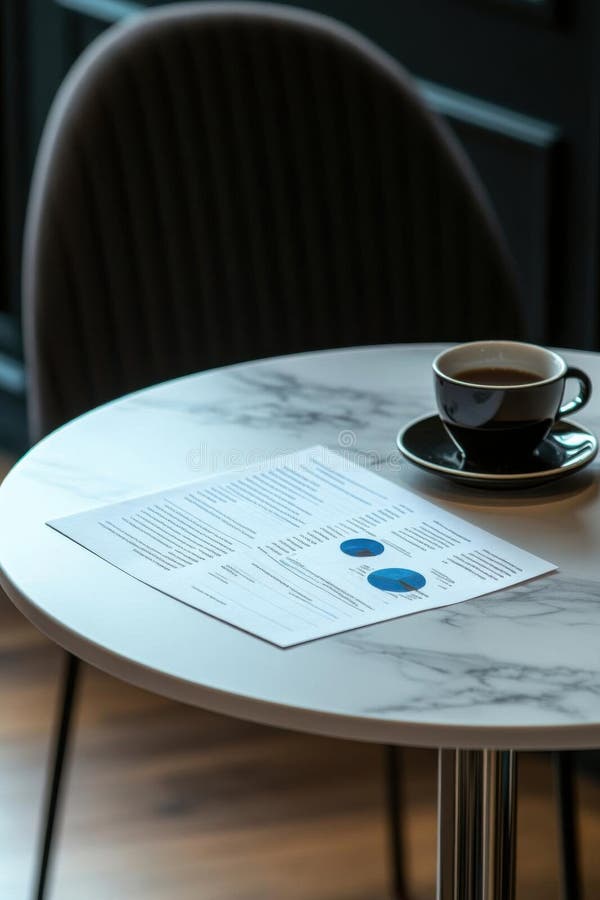 Review the Data with Coffee and a Table, Business Insight Stock Photo ...