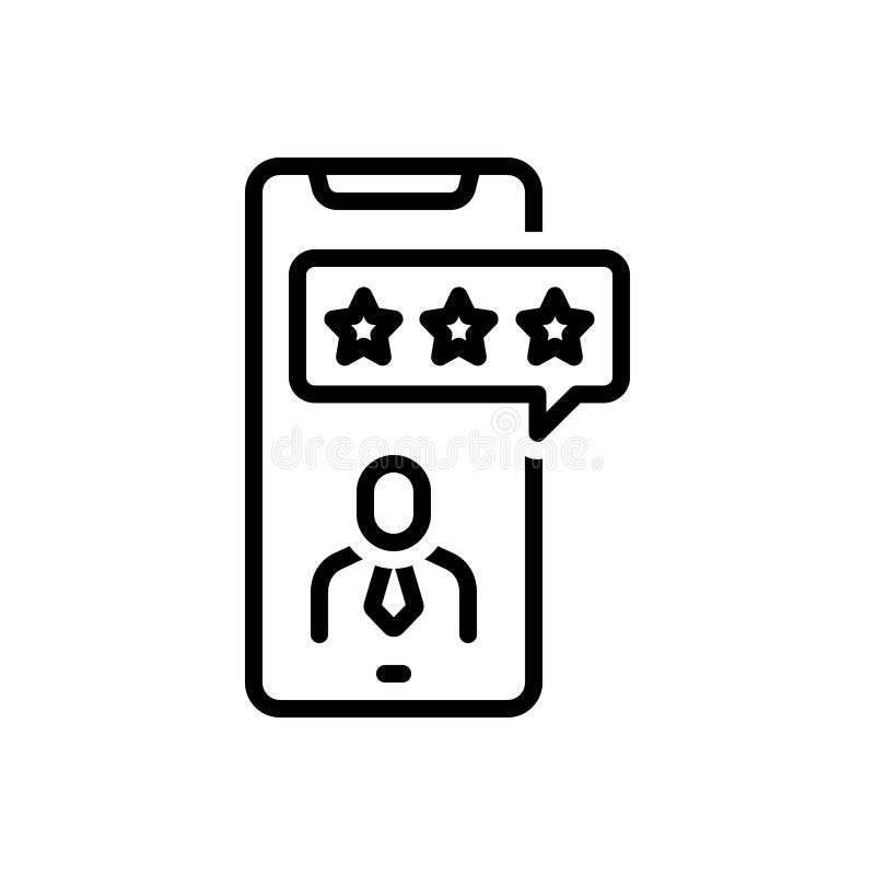 Black Line Icon for Review, Feedback and Rating Stock Vector ...