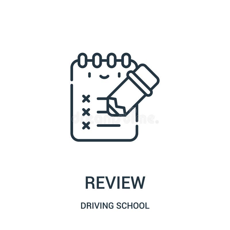 Review Icon Vector from Driving School Collection. Thin Line Review ...
