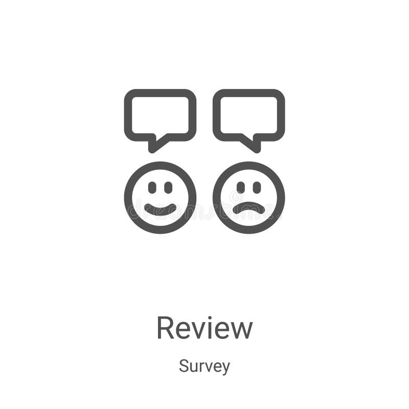 Review Icon Vector from Take Away Collection. Thin Line Review Outline ...