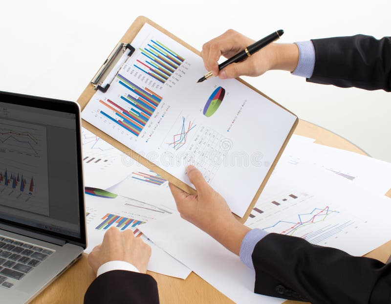 Two Business Men Review the Documents Stock Image - Image of business ...