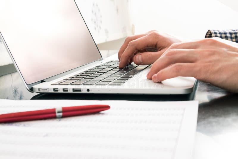 Review the report stock photo. Image of devices, office - 93811564