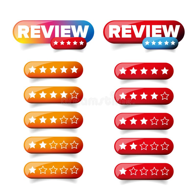 Review Star button vector stock vector. Illustration of vector - 89140000