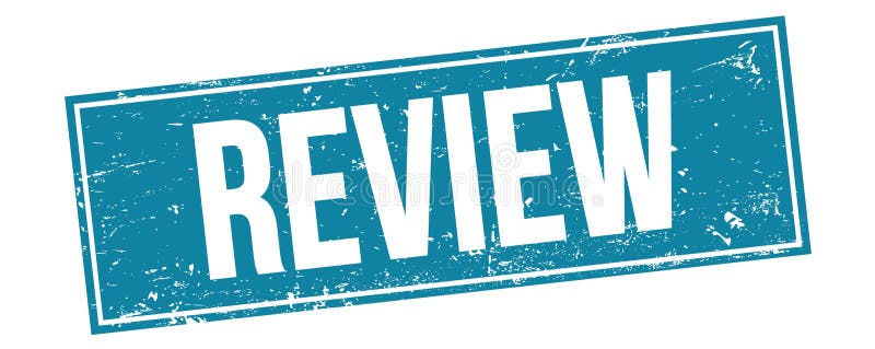 REVIEW Text on Blue Grungy Rectangle Stamp Stock Illustration ...