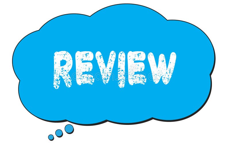 REVIEW Text Written on a Blue Thought Bubble Stock Illustration ...