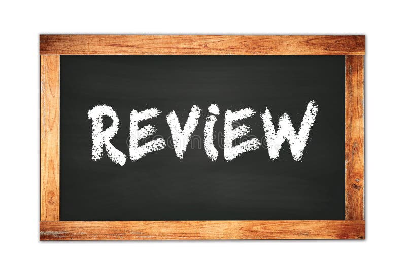 REVIEW Text Written on Wooden Frame School Blackboard Stock ...