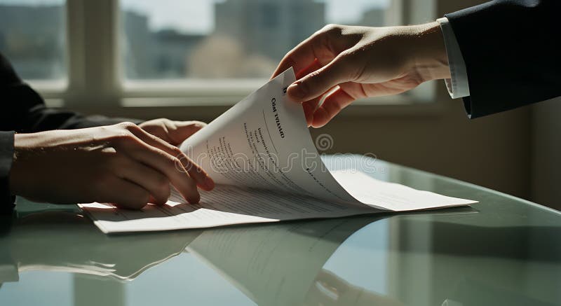 Reviewing Contract Agreement with Business Partners in Modern Office ...