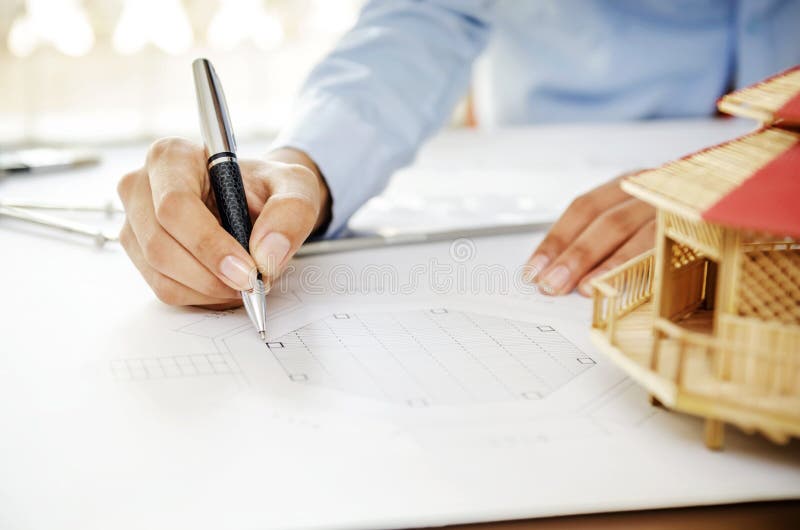 Reviewing floor plan stock image. Image of horizontal - 32777717