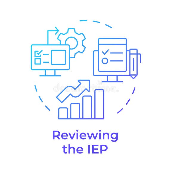 Reviewing IEP Blue Gradient Concept Icon Stock Vector - Illustration of ...