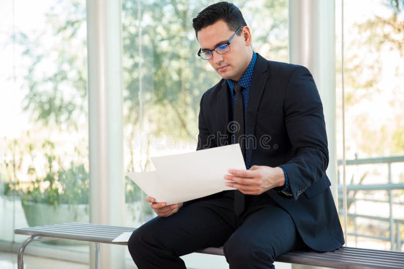 Reviewing some documents stock photo. Image of color - 47881876