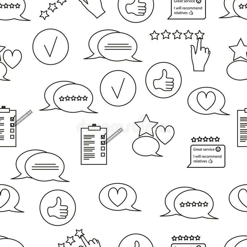 Reviews signs pattern stock illustration. Illustration of client ...