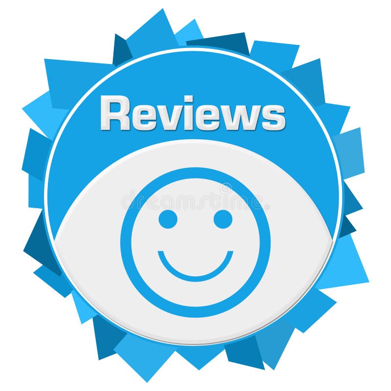 Reviews Blue Squares Text stock illustration. Illustration of blue ...