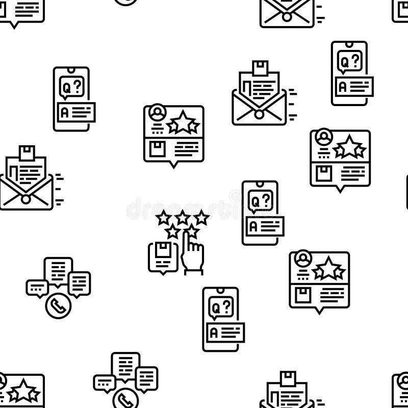 Reviews of Customer Vector Seamless Pattern Stock Vector - Illustration ...