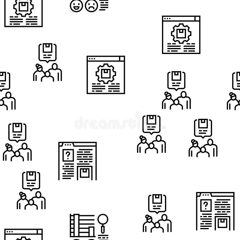 Reviews of Customer Vector Seamless Pattern Stock Vector - Illustration ...