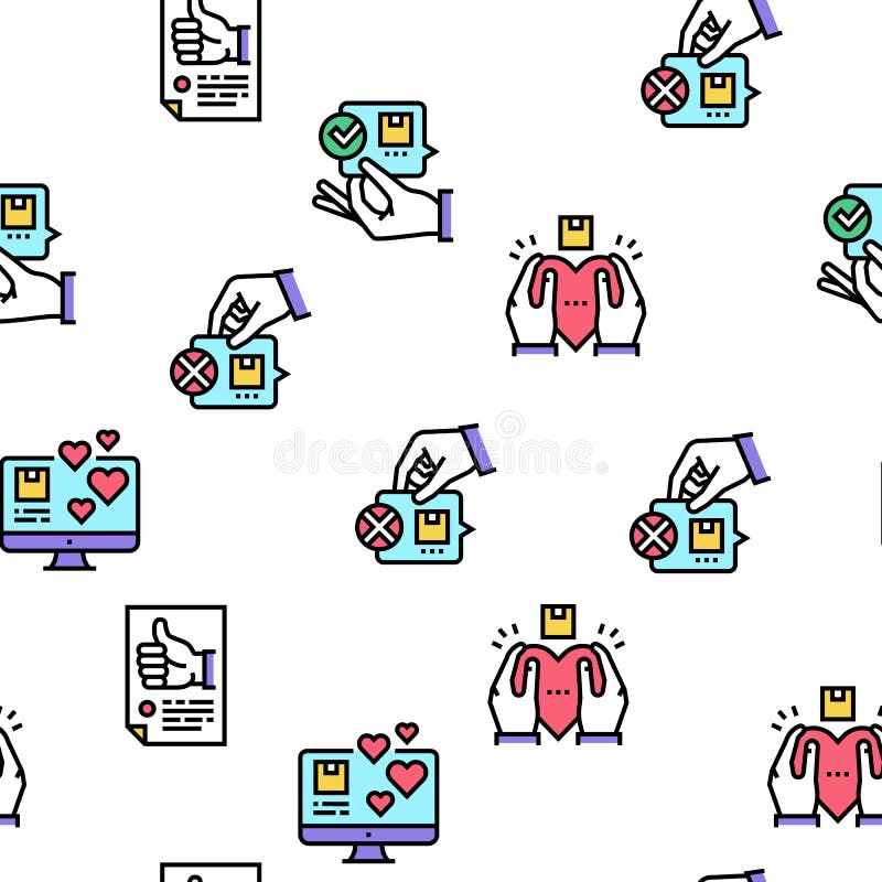 Reviews of Customer Vector Seamless Pattern Stock Vector - Illustration ...