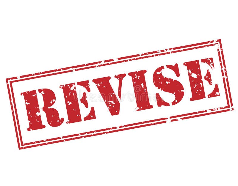 Revise red text stamp stock vector. Illustration of blue - 107539088