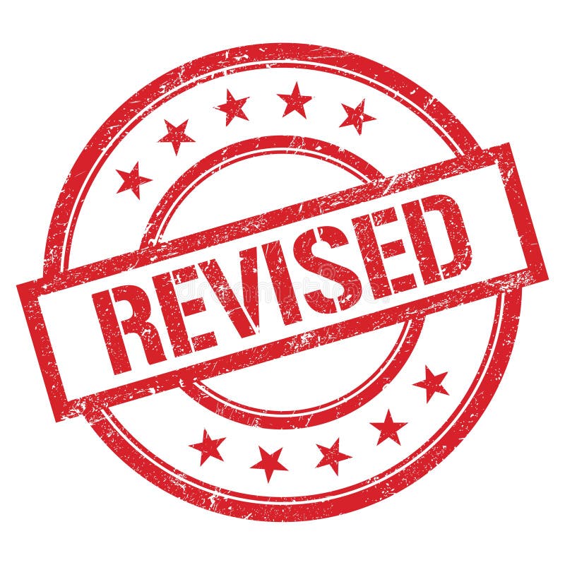 REVISED Text Written on Red Vintage Stamp Stock Illustration ...