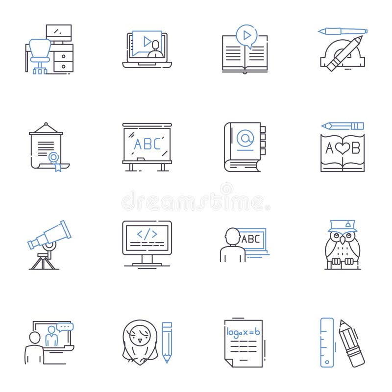 Revision Editing Line Icons Collection Proofreading Rewriting