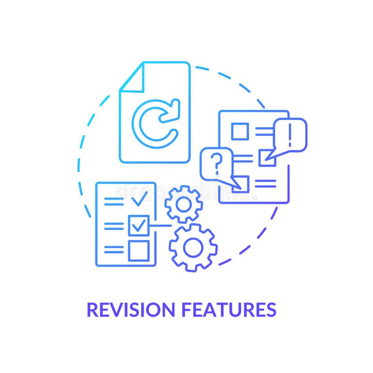 Revision Features Blue Gradient Concept Icon Stock Vector ...