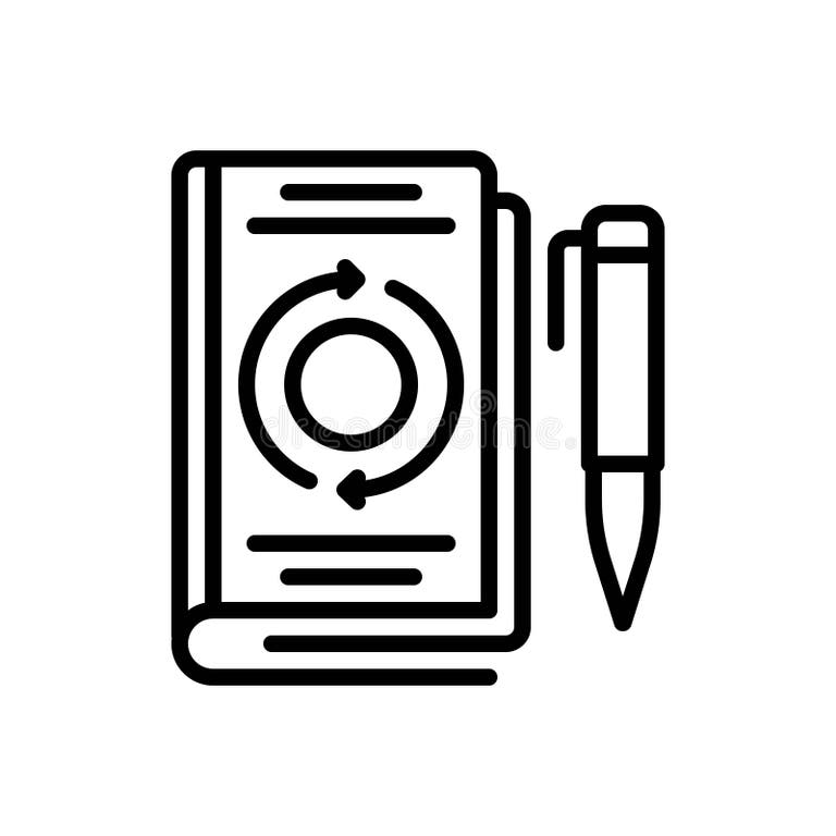 Black Line Icon for Revision, Amendment and Revise Stock Vector ...