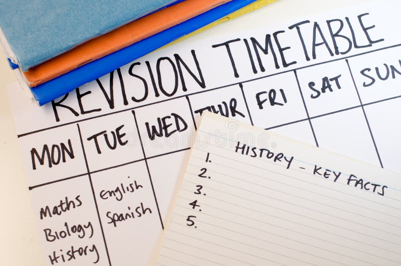Revision or Study Timetable Concept Stock Photo - Image of school, plan ...