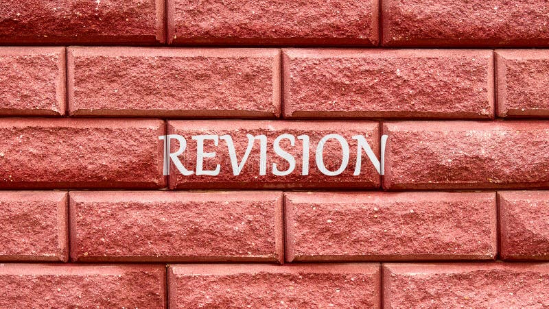 REVISION Written on the Red Decorative Brick Wall Stock Image - Image ...