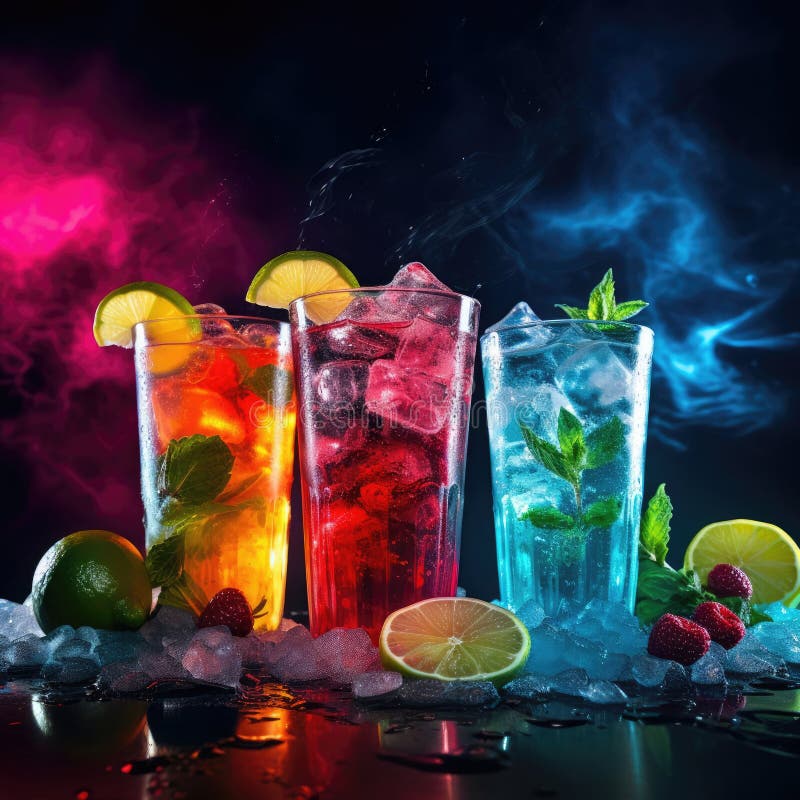 Revitalize: Dynamic Hydration Mixing in Neon Backlight, Vibrant Blur ...