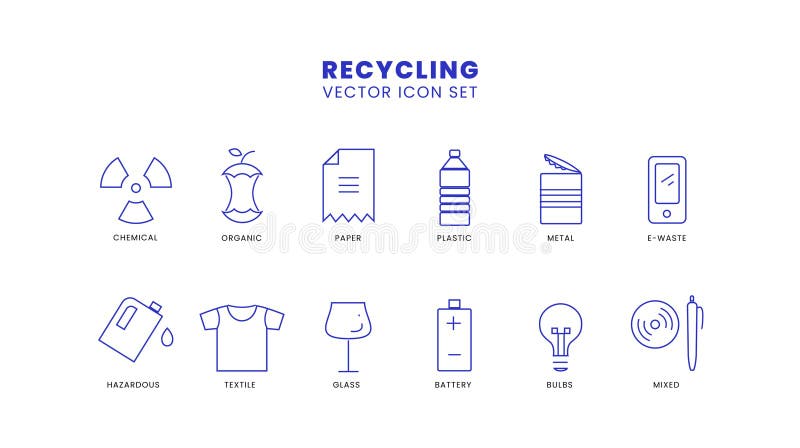 Recycling Vector Icon Set for Graphic Print and Web Design Stock Vector ...