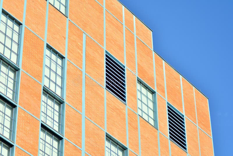 Revitalized Brick Buildings. Stock Image - Image of ladder, black ...