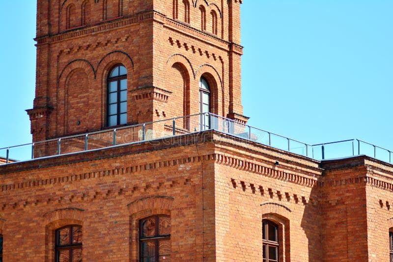 Revitalized Brick Buildings. Stock Photo - Image of background, ladder ...