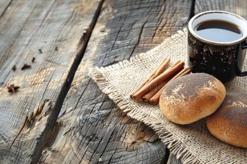 Revitalizing Morning Atmosphere Rustic Breakfast Featuring Poppy Seed ...