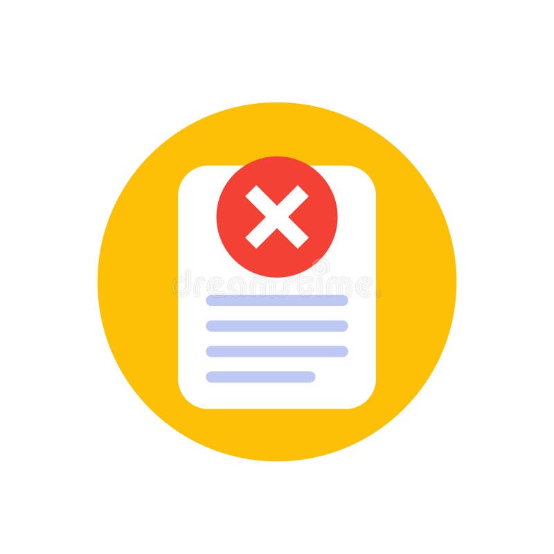 Revocation Icon with a Document, Flat Vector Stock Vector ...