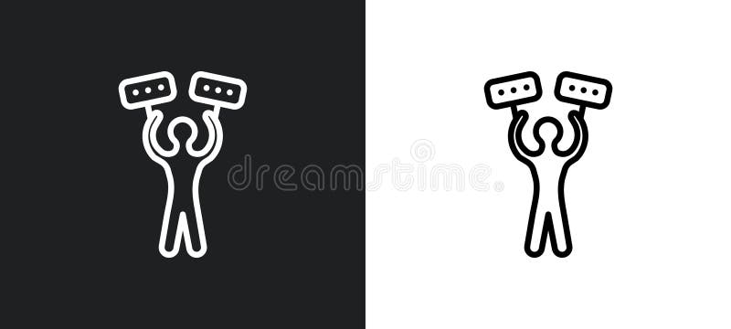Revolt Outline Icon in White and Black Colors. Revolt Flat Vector Icon ...