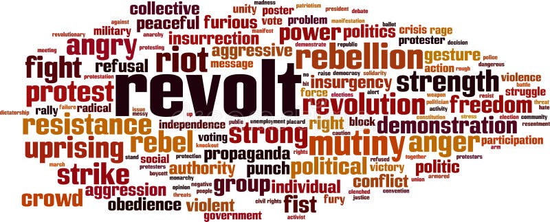 Rebellion word cloud stock vector. Illustration of rebellion - 223824586