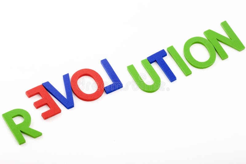 Man Holding White Banner with Revolution Title Stock Image - Image of ...