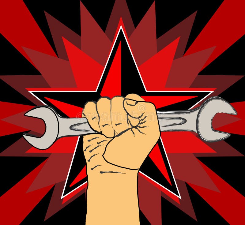 Soviet Propaganda Poster Style Fist Stock Vector - Illustration of ...