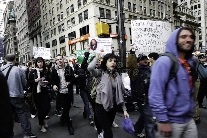Occupy Wall St. Protest editorial stock photo. Image of exchange - 21267913