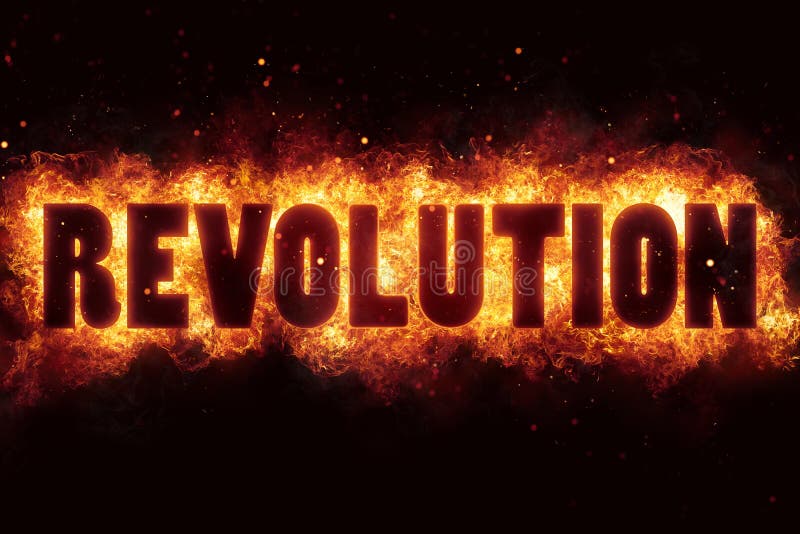 Revolution Fire Text Flame Flames Burn Burning Hot Explosion Stock ...