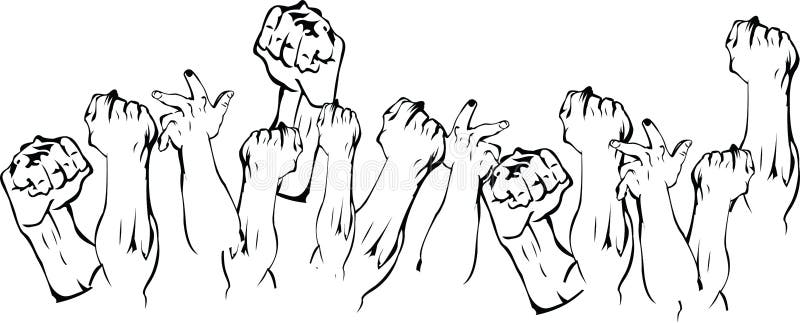 Revolution Hands Up stock vector. Illustration of politics - 33745244